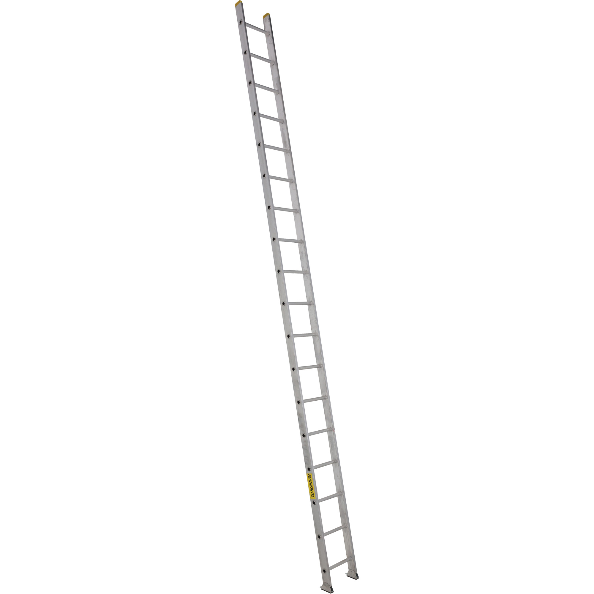 Featherlite Industrial Heavy-Duty Straight Ladders, 18', Aluminum, 300 ...